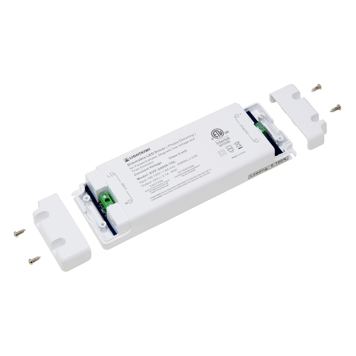 50 Watt Dimmable Transformer (24VDC) for LED Under Cabinet Lighting