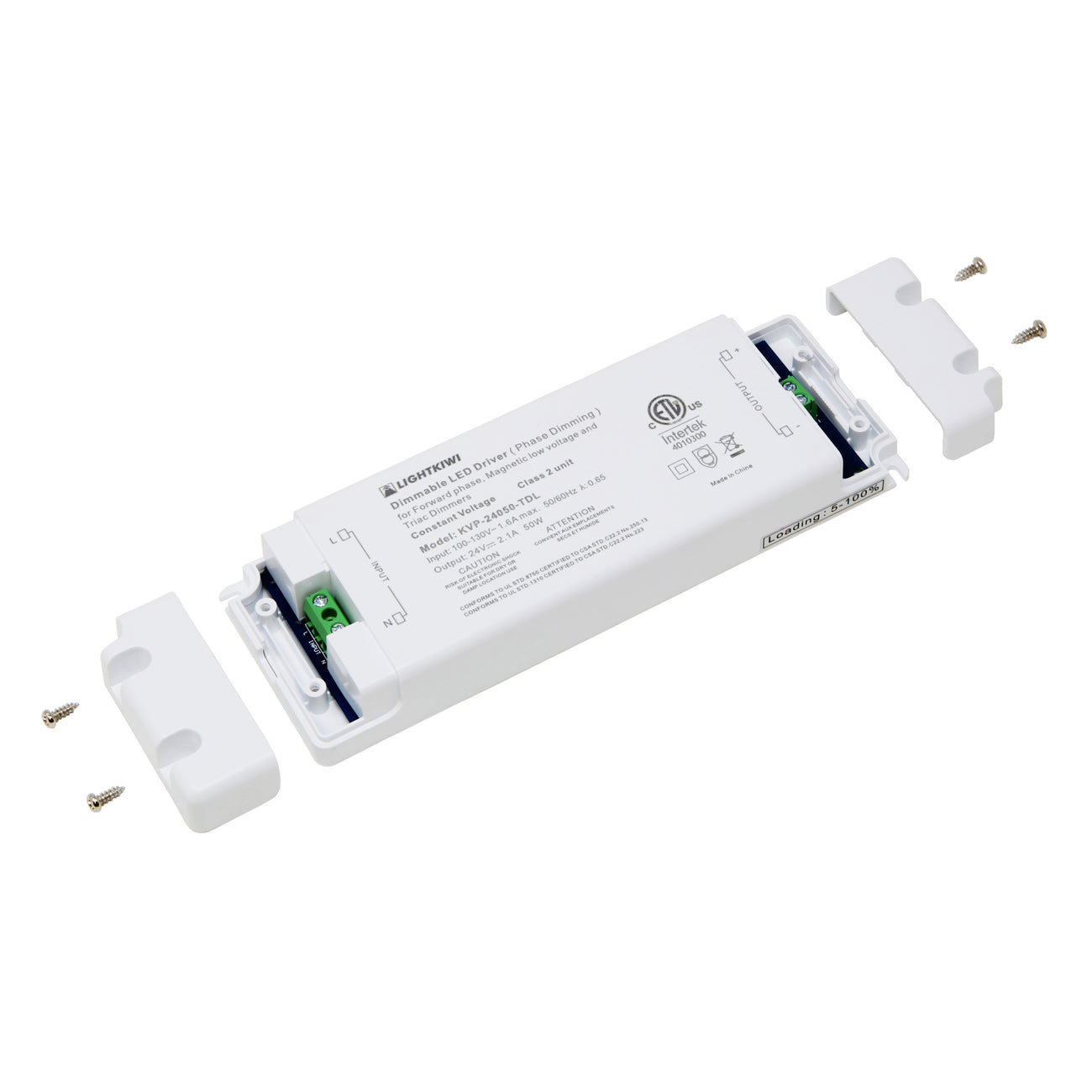 50 Watt Dimmable Transformer (24VDC) for LED Under Cabinet Lighting