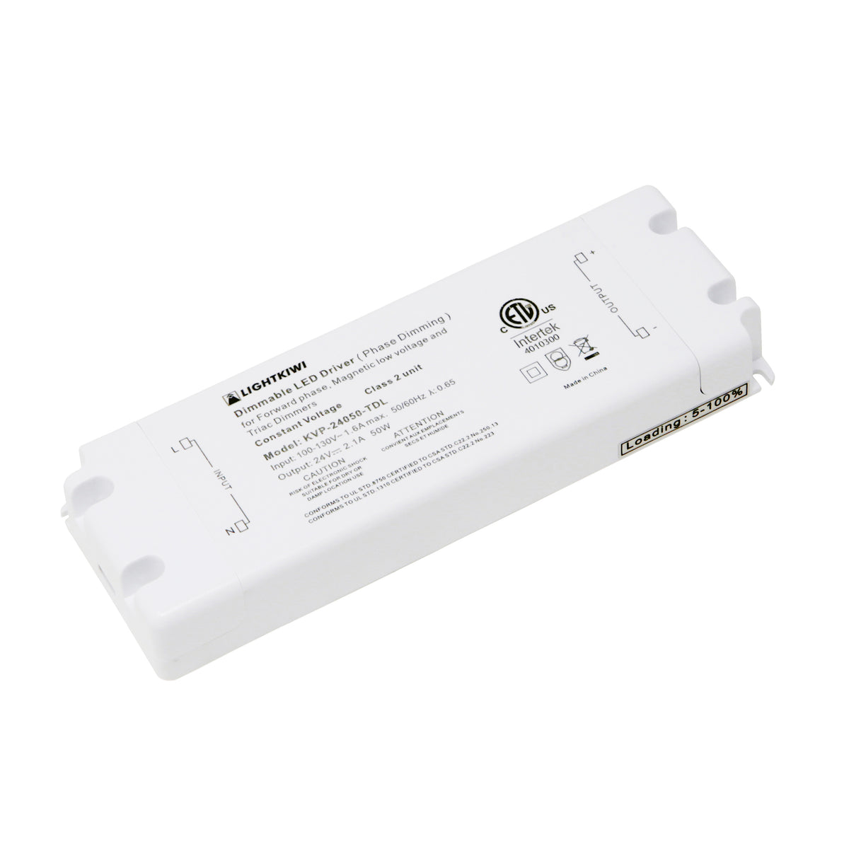 50 Watt Dimmable Transformer (24VDC) for LED Under Cabinet Lighting